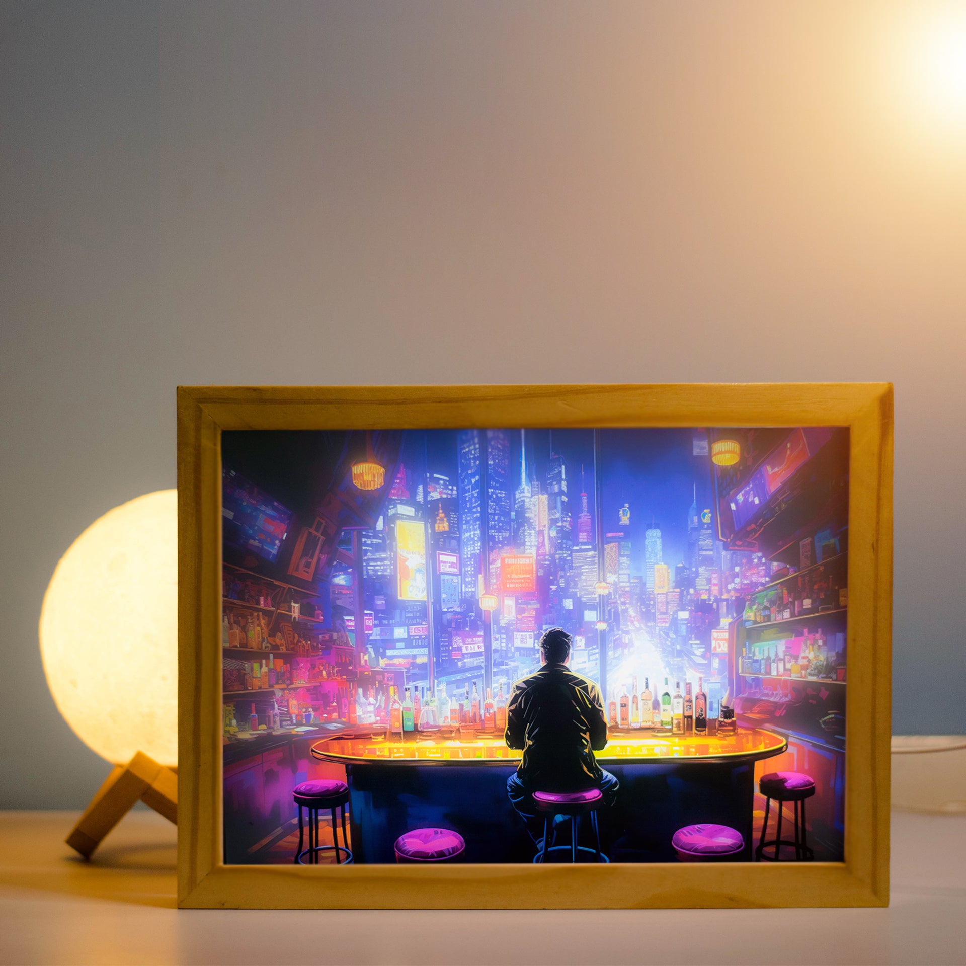 Urban Nightlife: Bar Man Light Art – Pure Panda